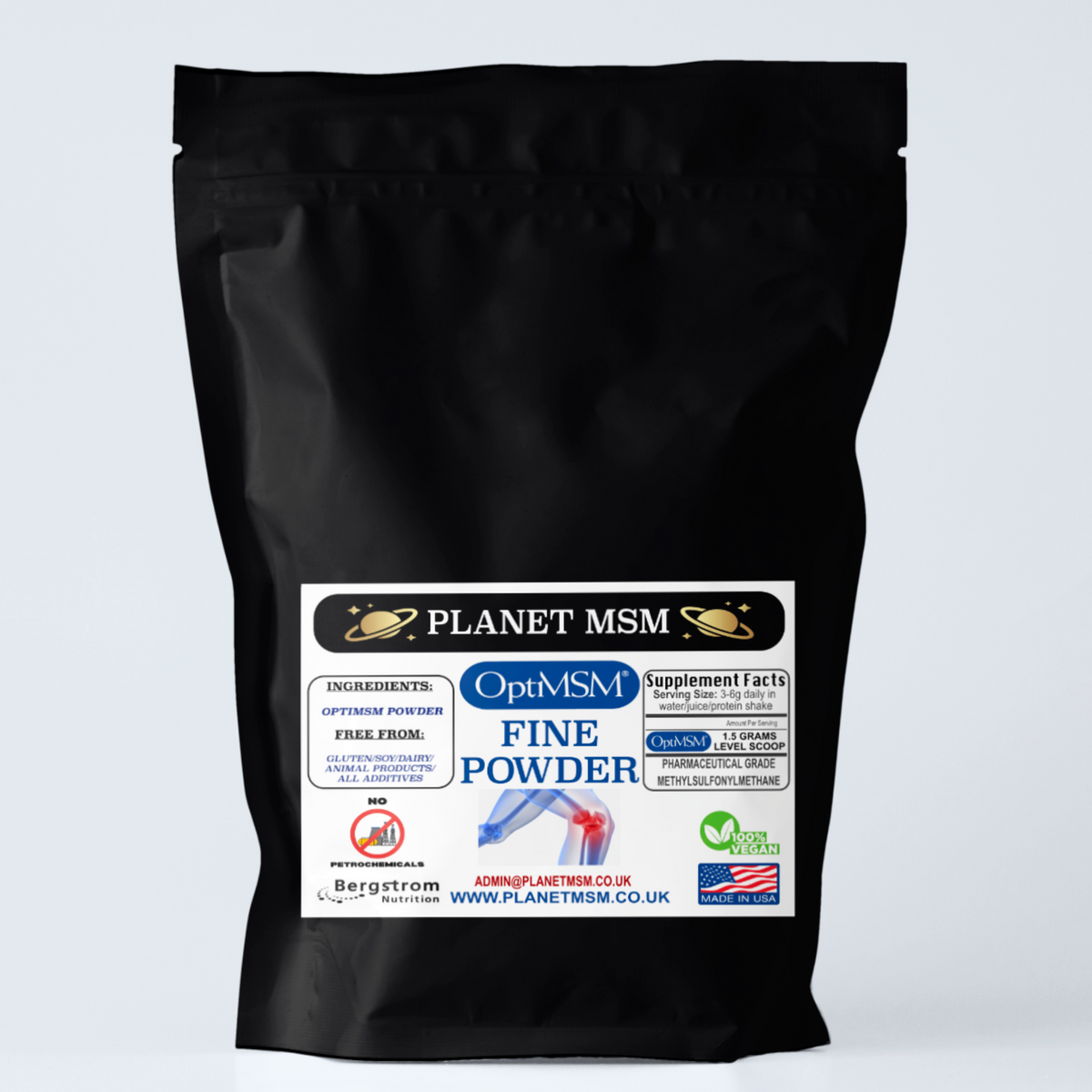 Pure Distilled MSM POWDER - Bergstrom's OptiMSM - Free UK Shipping ...